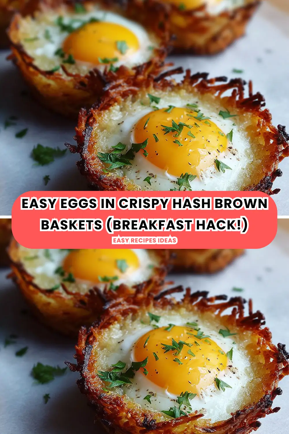 Easy Eggs in Crispy Hash Brown Baskets (Breakfast Hack!)